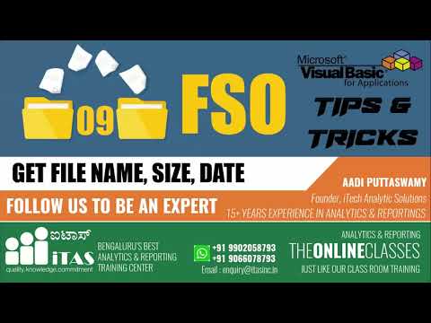 VBA TIPS AND TRICKS - ENGLISH | 09 FSO - GET FILE NAME, SIZE, DATE