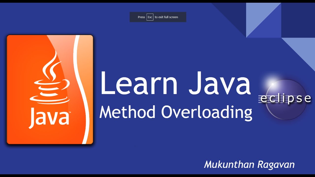 Learn Java - Method Overloading - 015