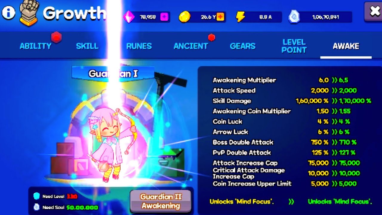 Grow Archer Chaser Level 3101-3750 |Awakening Guardian I & Upgrading Skills & Abilities to Max Level