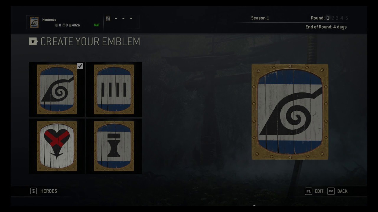 For Honor Emblem Tutorial: Hidden Leaf (Naruto) // Samurai