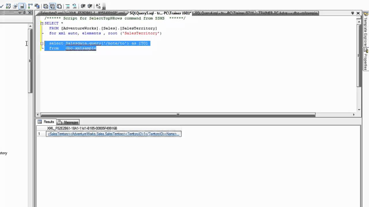 SQL 2008 Series: Working with XML Datatype in SQL Server