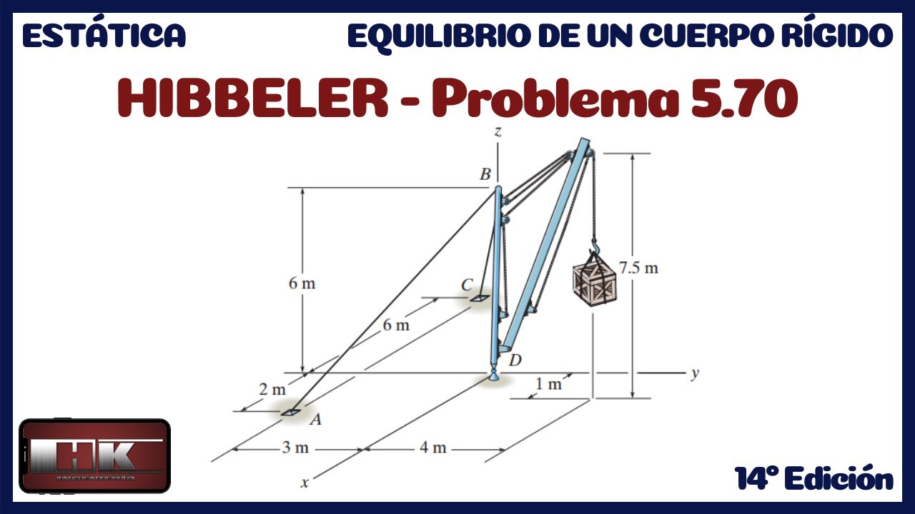 Hibbeler Statics. Problem 5.70 Equilibrium of a Rigid Body (14th Edition)