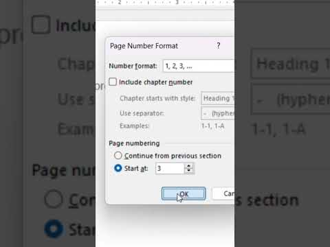 How to Start Page Numbers on Page 3 (or Other Pages) in Microsoft Word