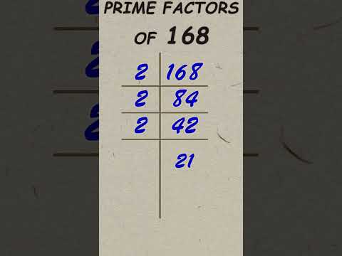 Prime factor of 168 / Prime factorisation / #publicmaths #shorts #primefactor