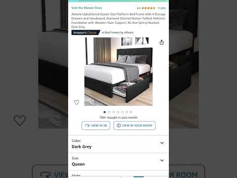 10% off Allewie Upholstered Queen Size Platform Bed Frame with 4 Storage Drawers and Headboard,