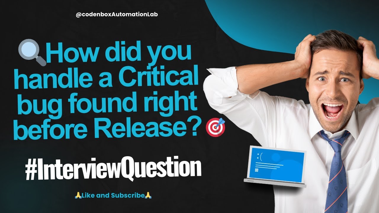 CRITICAL Bug Found Right Before RELEASE DEADLINE What I Did Next! 🎯 #interviewquestions
