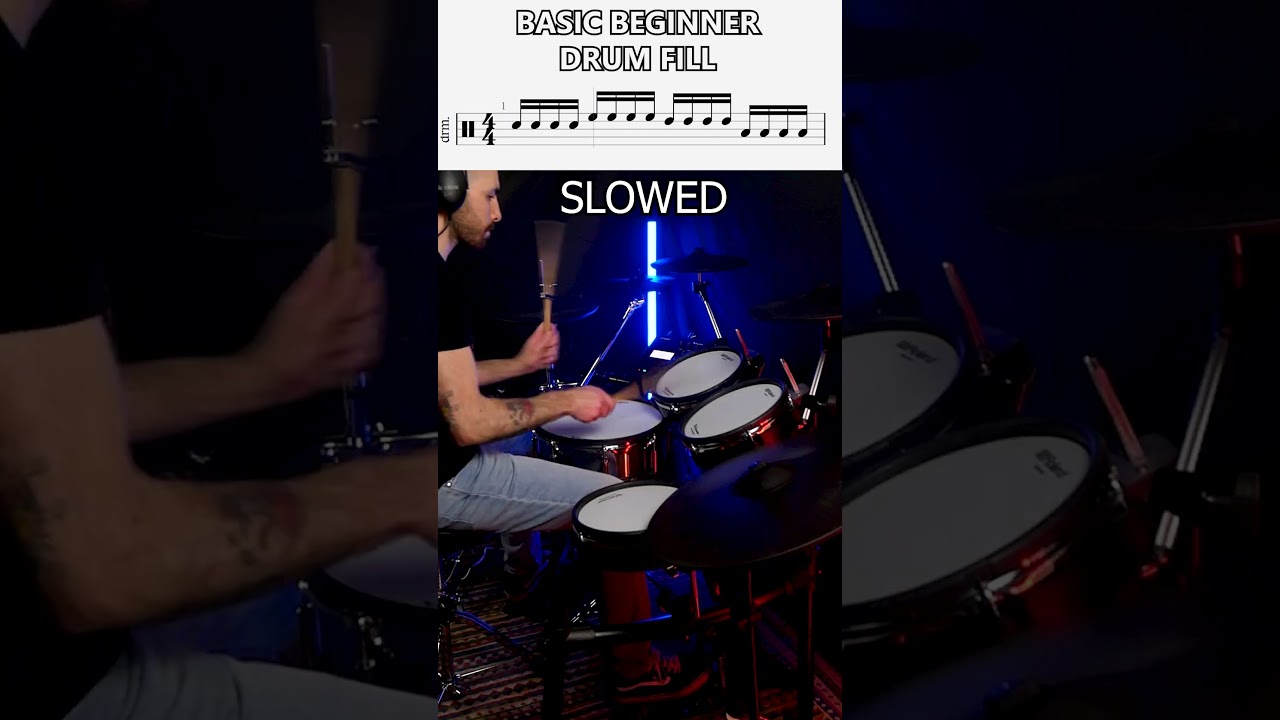 Basic Beginner Drum Fill SHEET MUSIC DRUM SCORE #drumscore #drums #drumnotation