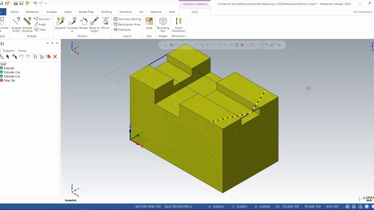 Mastercam 2020 Solid Part 3