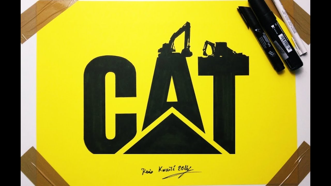 CAT Caterpillar Logo  Drawing - Fan Art Redesign by Denis