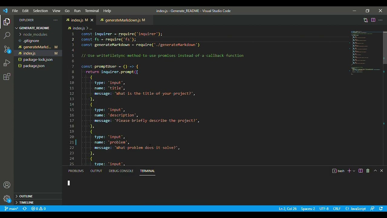 Generate Markdown with Node