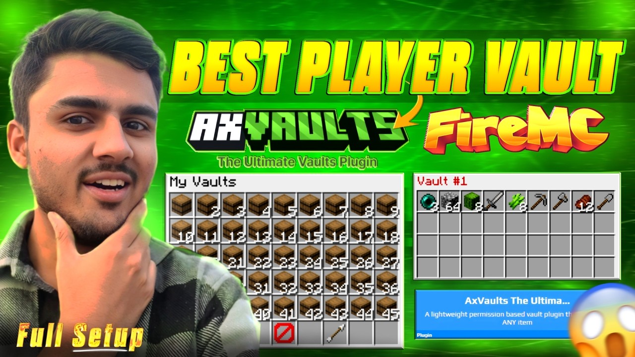 Best Player Vault Plugin | AxVaults Plugin Minecraft | Player Vaults Plugin Aternos | Full Tutorial
