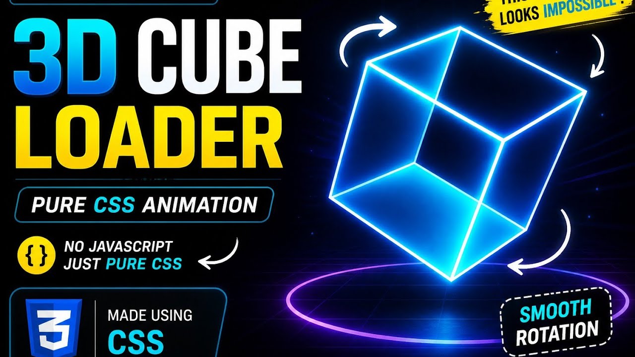 Make This Advanced 3D Cube by Using CSS 😱. CSS 3d Cube Loader||Easy Steps #css #coding #programming