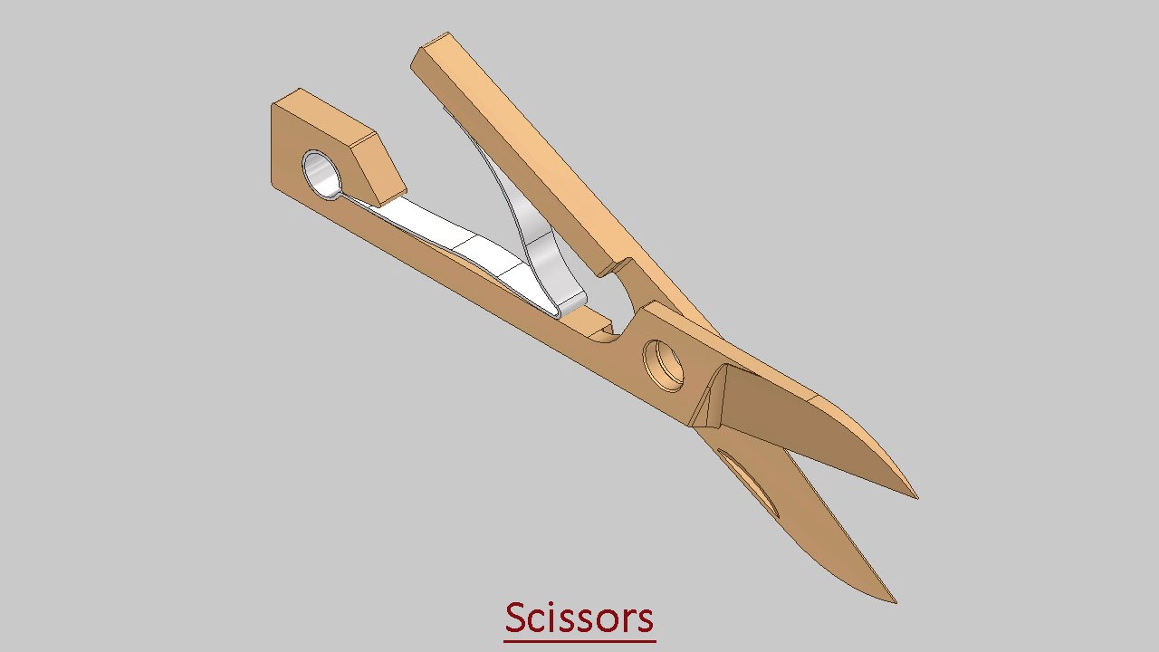 Scissors-Spring Loaded (Video Tutorial) Autodesk Inventor