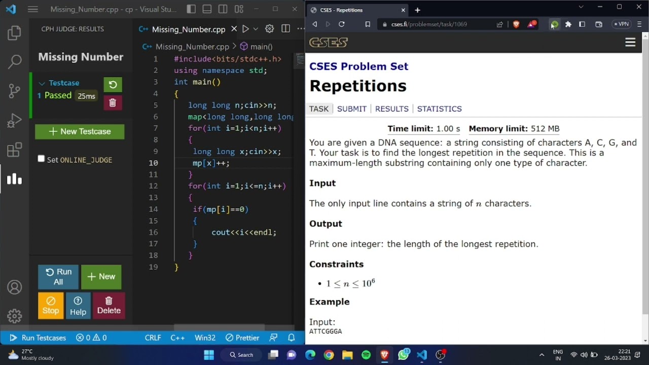 Weird Algorithm, Missing Number, Repetitions, and Increasing Array from CSES Problem Set