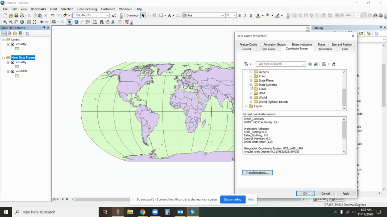 Change a Coordinate System/Projection