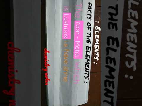 The Non- Metal having Shine//chemistry notes//general chemistry//competitive exams//class11,12//
