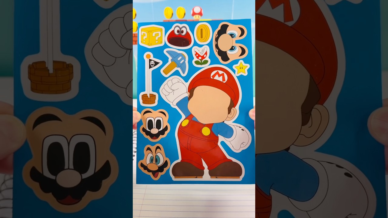 SUPER Mario Galaxy Movie DIY Make a Face Stickers with Mario