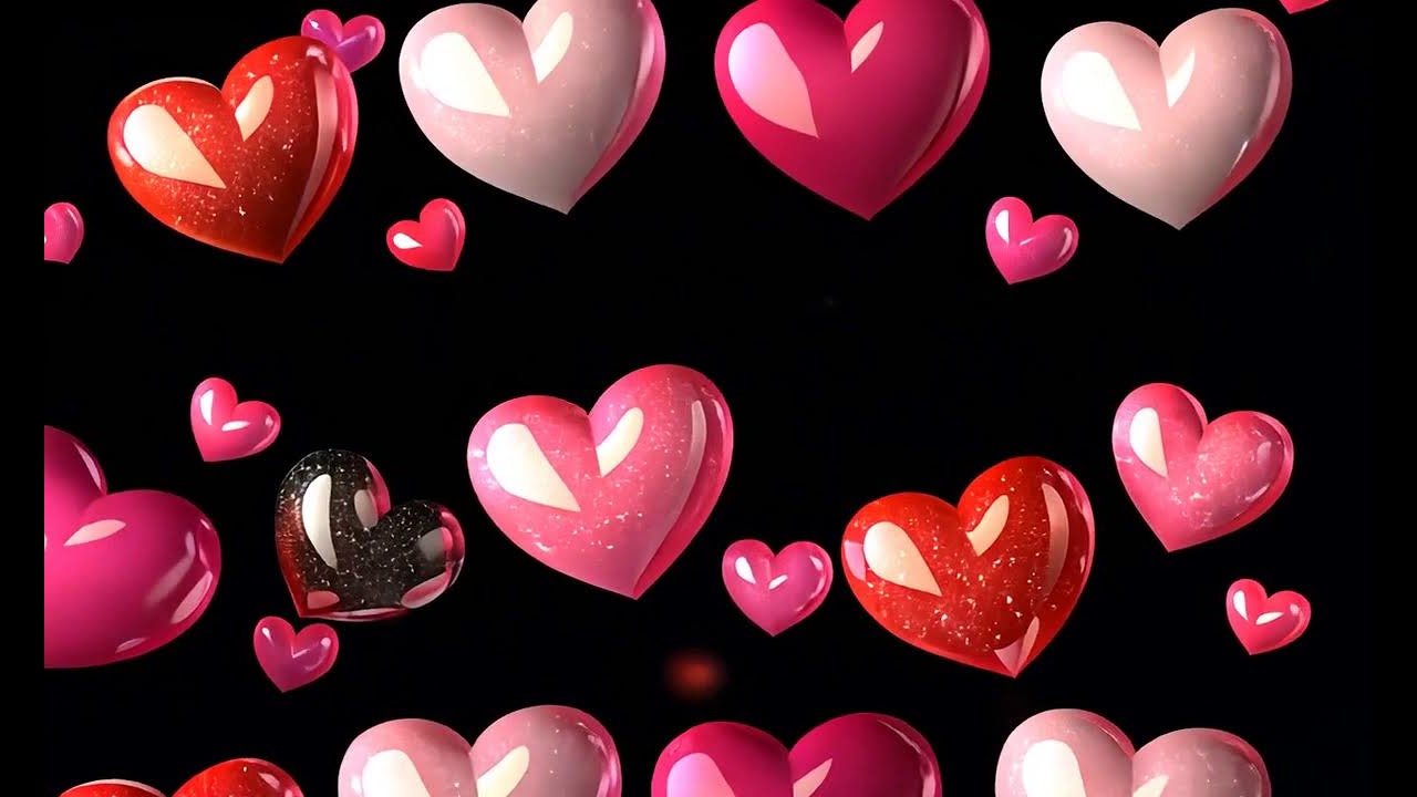 🎵 24/7 Romantic Falling Hearts Loop 💖 Perfect Ambiance for Valentine's Day!