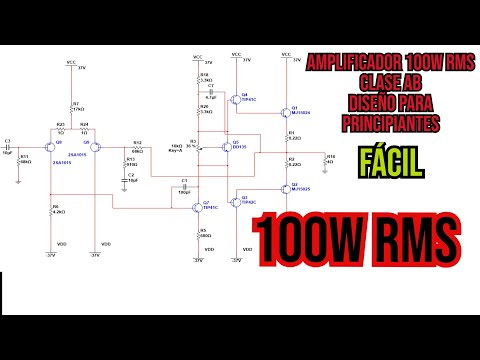 DISEÑO AMPLIFICADOR DE POTENCIA CLASE AB DE 100W PARA PRINCIPIANTES.