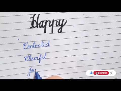 6 synonym words of "Happy" in Cursive Writing||SimpleWriting||Synonym