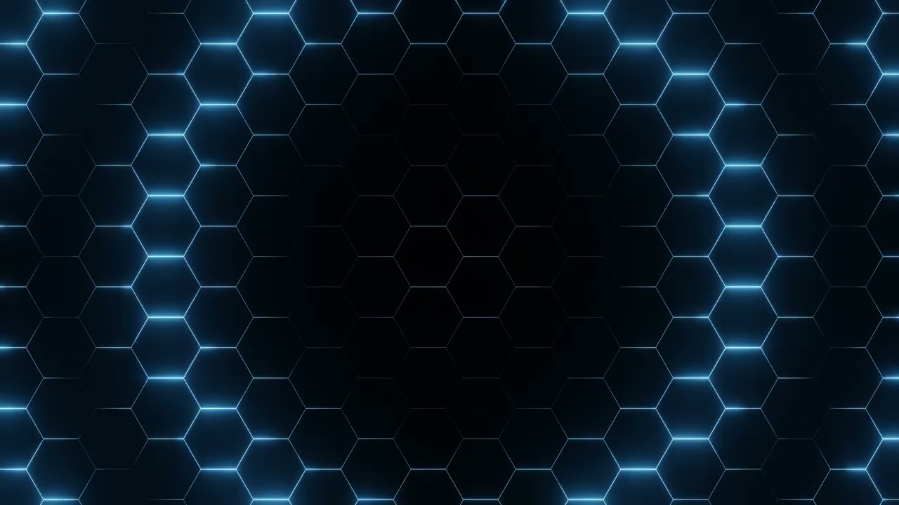 Abstract Futuristic Hexagons 4K Surface Motion Background Loop Sci-fi technology Blue Neon Light