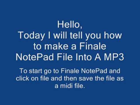 Finale NotePad File Into A MP3