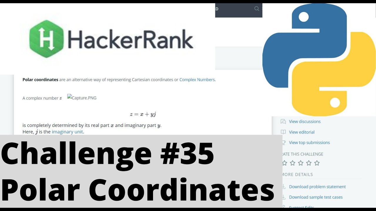 Hackerrank Python | Challenge #35 | Polar Coordinates