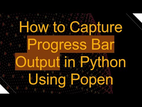 How to Capture Progress Bar Output in Python Using Popen