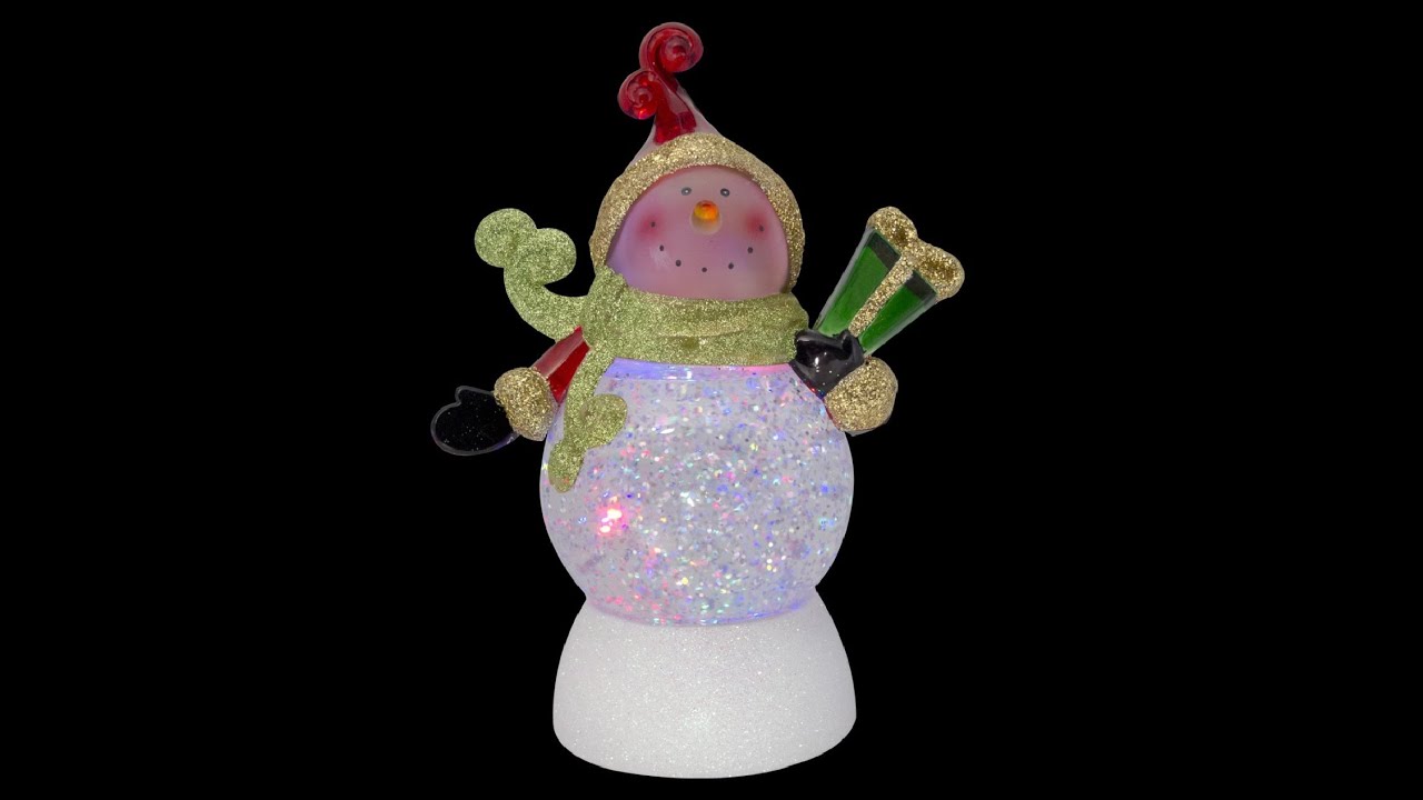 Snowman Illuminated Snow Globe Ornament