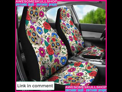 Floral Sugar skull beautiful rose skull day of the dead dia de los muertos skull car accessories