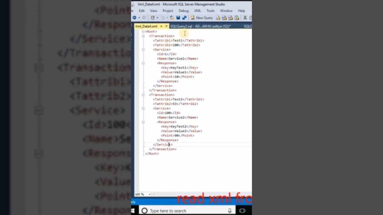 Read XML from SQL Server