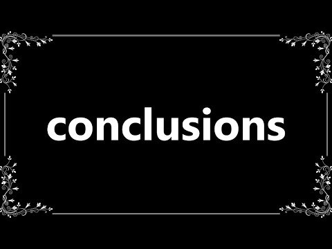 Conclusions - Definition and How To Pronounce