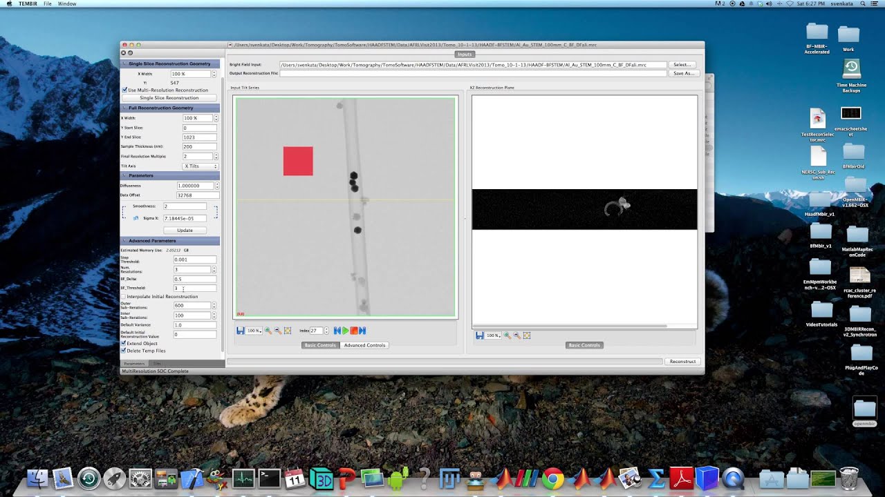 Model Based Iterative Reconstruction - Bright Field Tomography GUI Software Advanced Tutorial