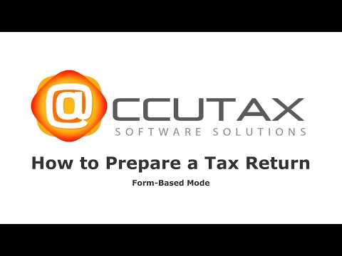 How to Prepare a Tax Return (Forms Based Mode)