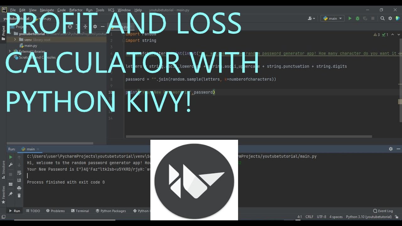 Beginners Profit and Loss Calculator with Python Kivy
