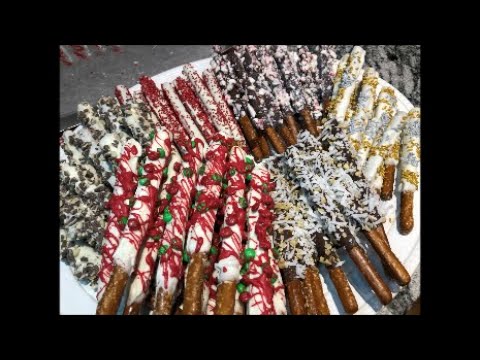 Chocolate Covered Pretzel Rods: Holiday Collection