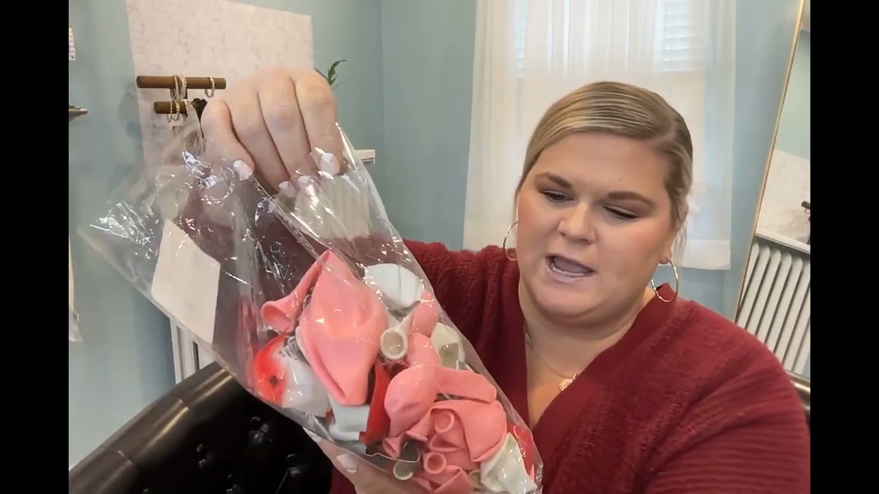 140Pcs Christmas Balloon Garland Arch Kit   Red Pink Candy Cane Balloons Sweet Lollipop Foil Balloon