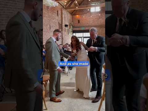Bride shocks everyone by getting up from wheelchair to walk down the aisle ❤️❤️