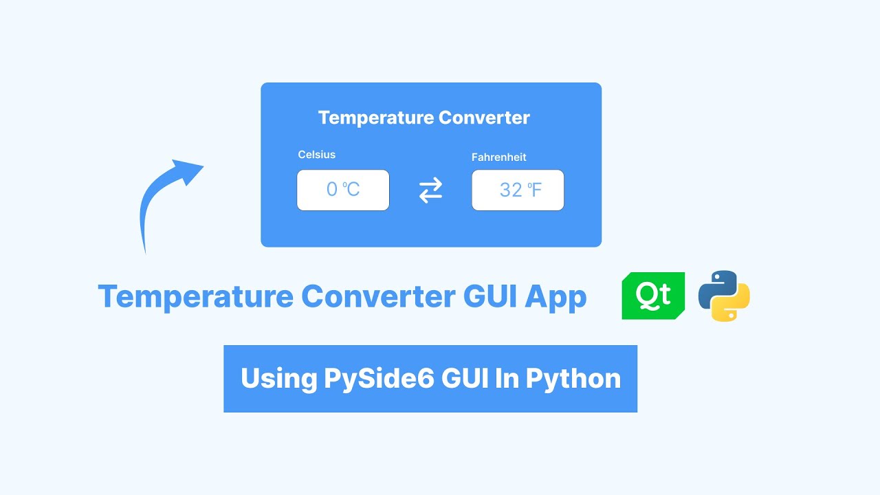 How To Make A Modern Temperature Converter using PySide6 GUI In Python | 2023