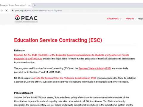 Search for ESC participating schools in your wmv video