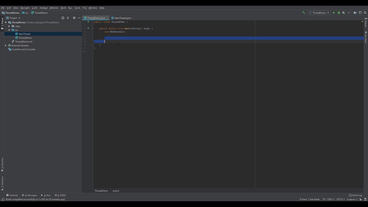 Java Multi threading Tutorial 2 (Creating child thread)