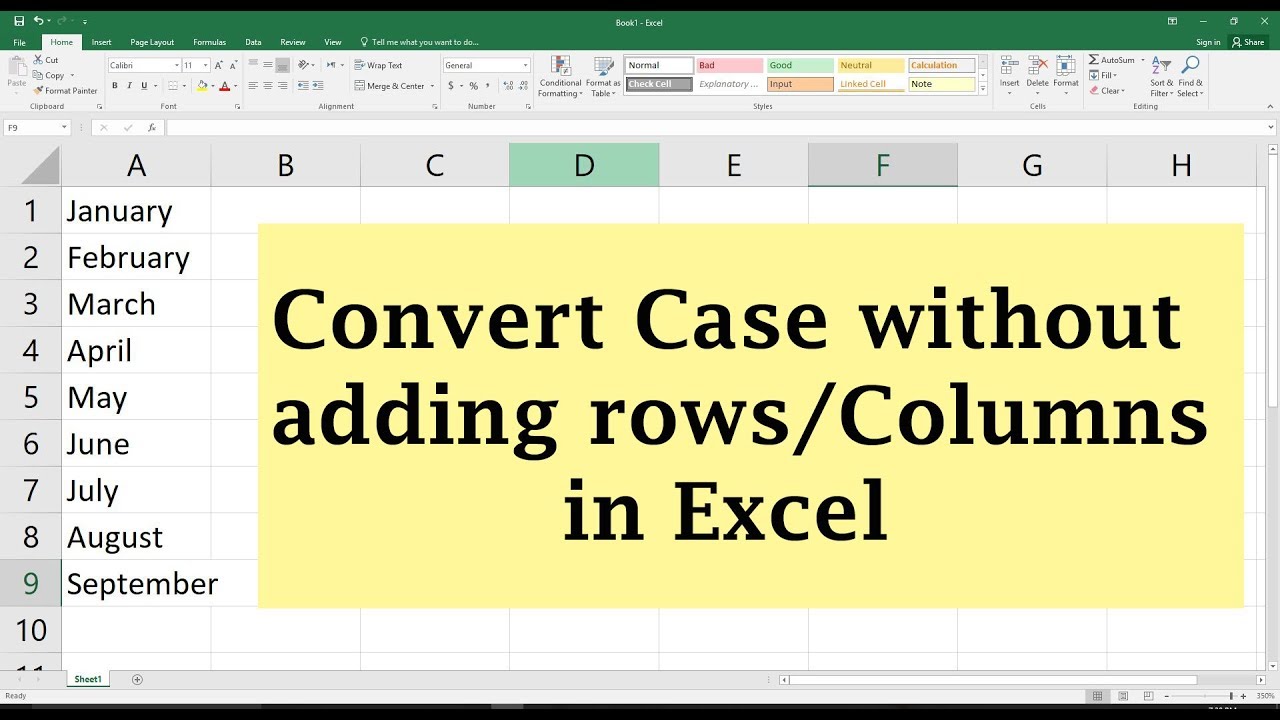 Change Case to LOWER/UPPER/PROPER in Excel without adding Rows/Columns | Microsoft Excel Tutorial