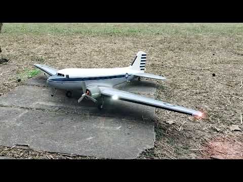 1200mm Wingspan C-47 Skytrain Led system test out doors