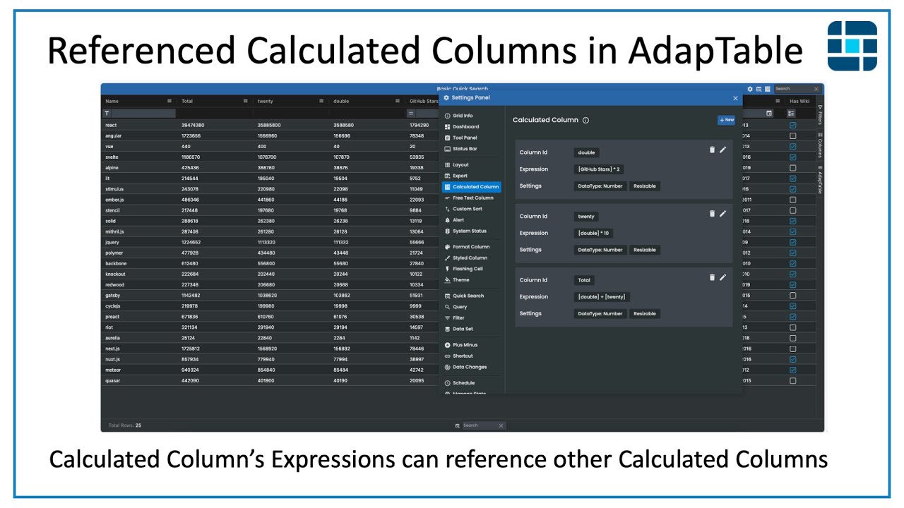 Referenced Calculated Columns in AdapTable