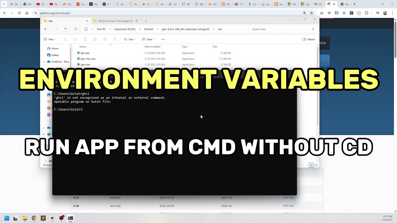 Setup Environment Variables - Run any Exe on Command Prompt without Setting current directory (CD)