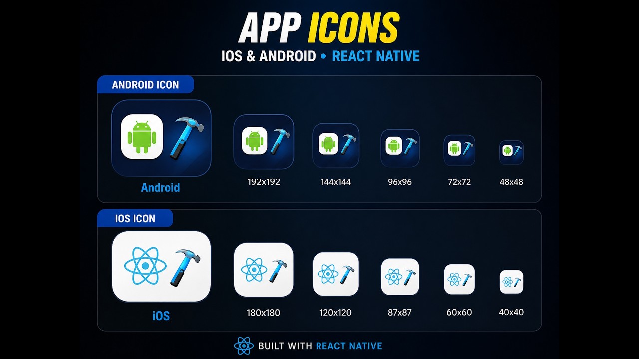 React Native App Icons Setup (iOS + Android) – Easy Guide