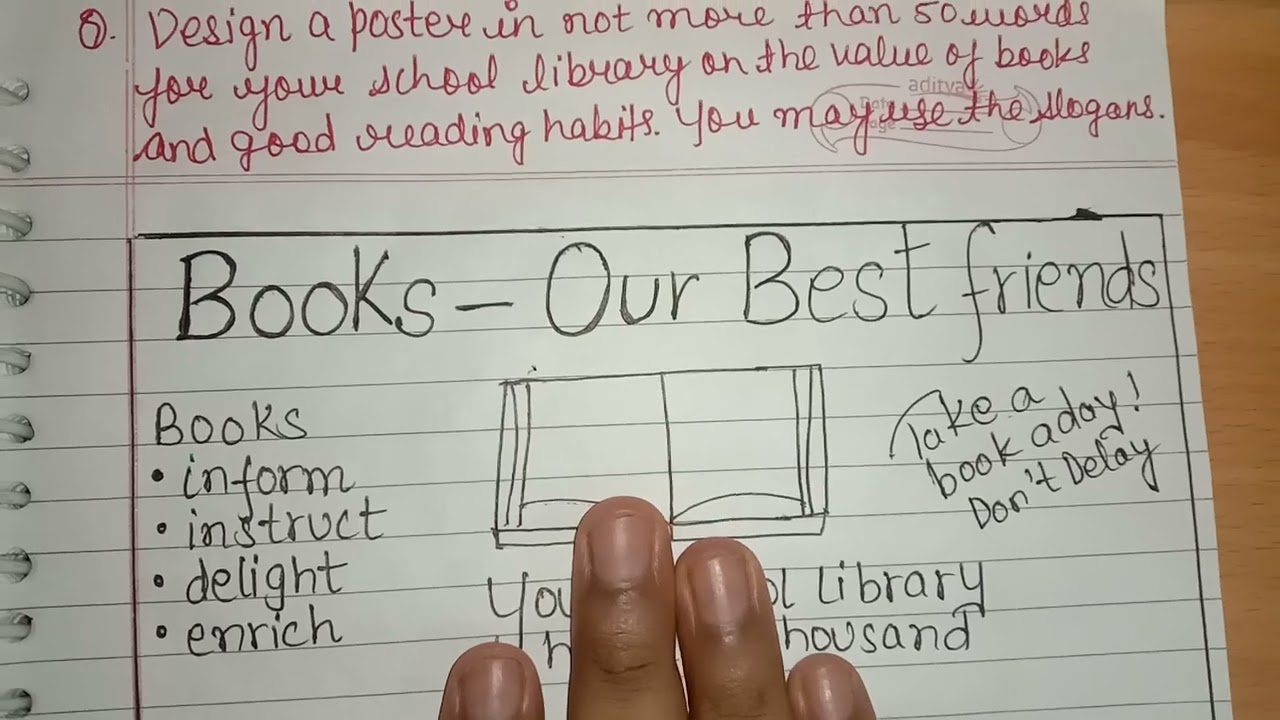 POSTER WRITING | POSTER WRITING FOR SCHOOL LIBRARY || #POSTER #ENGLISH #GRAMMAR #SCHOOL #CLASS12