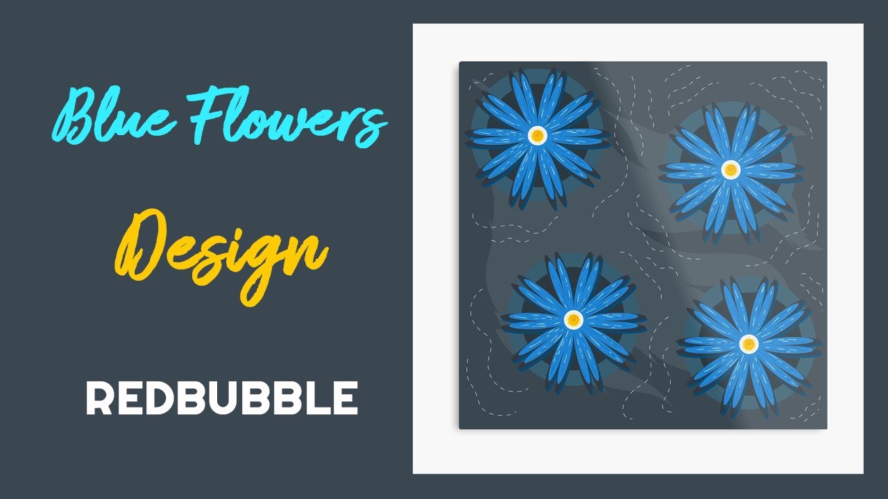 Blue Flowers - pattern design | Digital Art