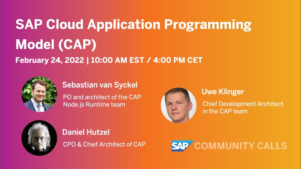 SAP Cloud Application Programming Model (CAP) | SAP Community Call