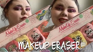 MAKEUP ERASER! |HONEST REVIEW + putting it to the test! |7day SPONGEBOB SET